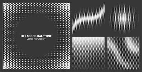 Premium Vector Different Variations Halftone Texture Set Abstract Geometric Curved Border