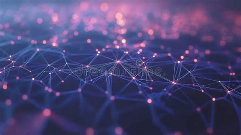 Abstract Network Connection Glowing Nodes Stock Illustration Illustration Of Artificial
