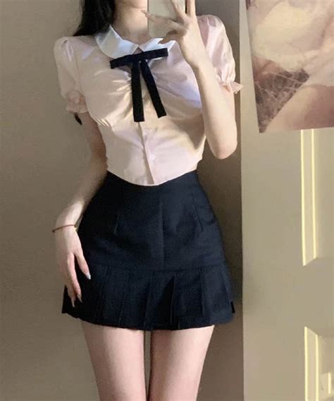 놀이공원룩 놀이동산코디 롯데월드룩 교복 세트 하이틴 프레피룩 에이블리