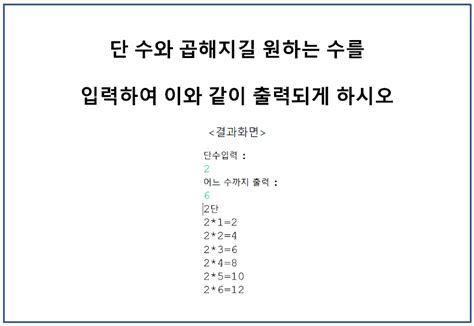 자바페스티벌 19번 단 수와 곱해지길 원하는 수 입력받아 구구단 출력하기 — 귀염둥이의 일기