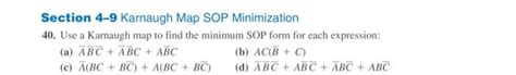 solved section 4 9 karnaugh map sop minimization 40 use a