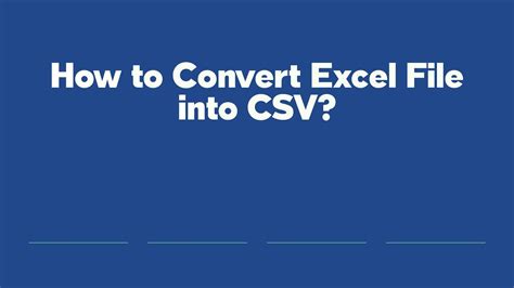 How To Convert Excel File Into Csv Youtube