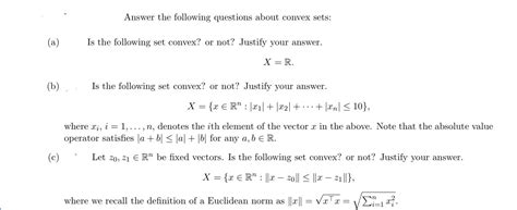 solved answer the following questions about convex sets a