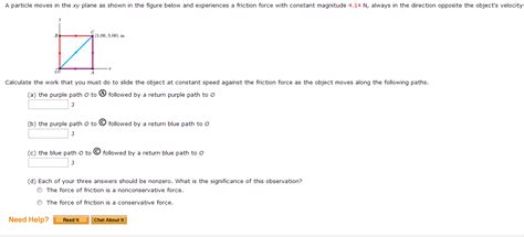 Solved A Particle Moves In The Xy Plane As Shown In The Chegg