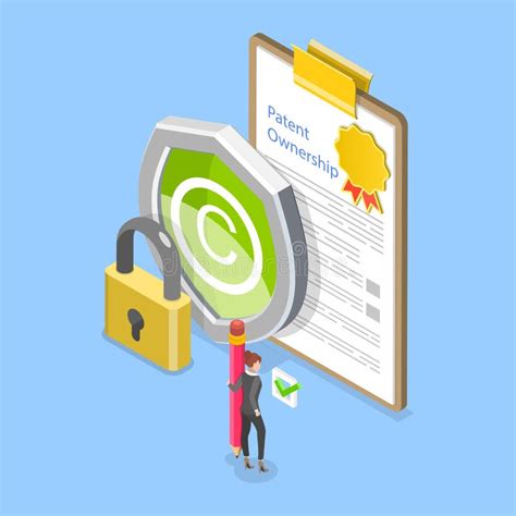 3d Isometric Flat Vector Illustration Of Intellectual Property Stock Illustration Illustration