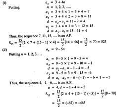 Class Maths Maths Solutions Class Arithmetic Progression