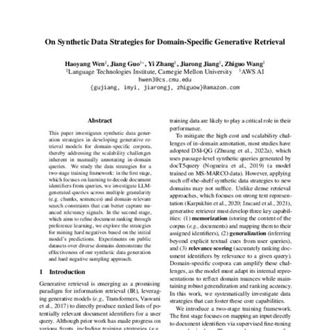 On Synthetic Data Strategies For Domain Specific Generative Retrieval