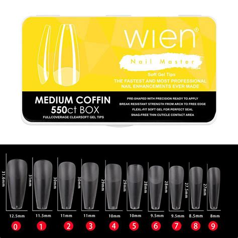 Yeni Nesil Protez Tırnak Jel Tips Soft Gel Tips Medium Coffin 550 Adet