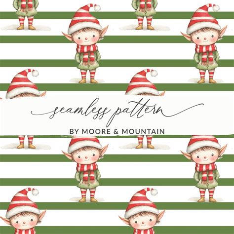 Cute Elf Background Pattern Seamless Elf Pattern Png Background Cute