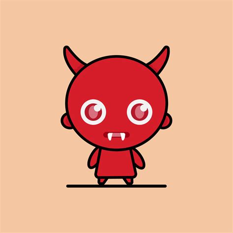 Cute Red Devil Cartoon Glasses Vector Icon Illustration Devil Icon Concept Isolated Premium