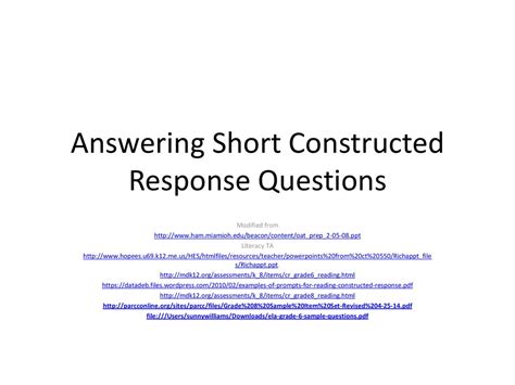 Answering Short Constructed Response Questions Ppt Download