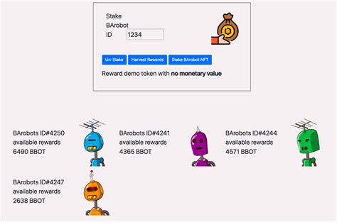demo barobots nft staking dapp r slpswap
