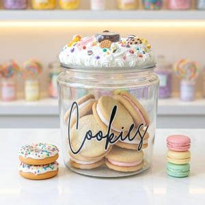 Glass Cookie Jar With Lid Cookie Jar For Grandma Housewarming T