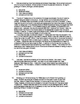 Text Structure Quiz By Bluepearl TPT