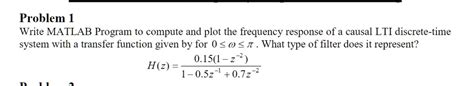 solved problem 1 write a matlab program to compute and plot the