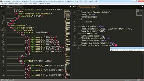 Sublime Text3 Setting User Trim Trailing White Space On Save Youtube