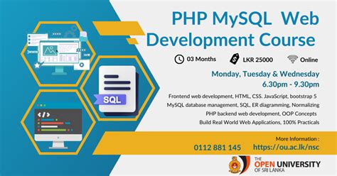 Php Mysql Web Development Course The Open University Of Sri Lanka