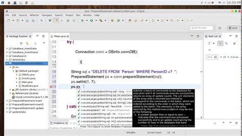 40 java jdbc databases prepared statements delete youtube