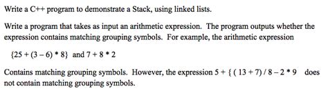 Solved Write A C Program To Demonstrate A Stack Using Chegg