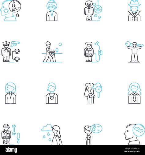 Integration Linear Icons Set Fusion Synthesis Unification