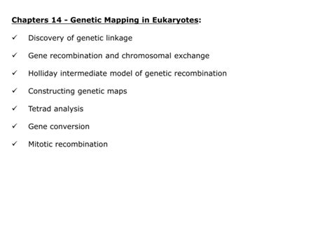 Genetic Mapping In Eukaryotes