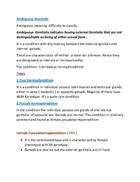 Ambiguous Genitalia Ambiguous Genitalia Ambiguous Meaning Difficulty