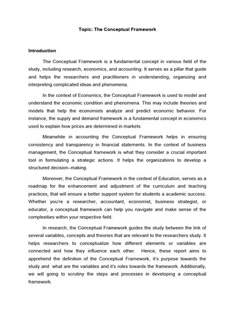 Conceptual Framework Pdf Economics Theory
