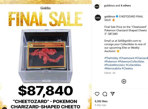 A Cheeto Shaped Like The Beloved Pokémon Charizard Is Auctioned For 87 840
