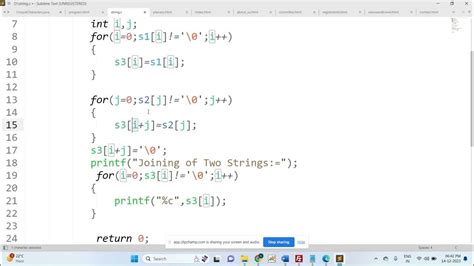 String Concatenation In C Programming Without Strcat Function Youtube