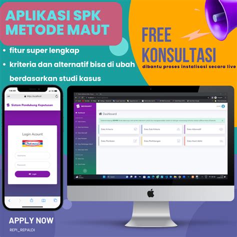 Jual Aplikasi Sistem Pendukung Keputusan Spk Metode Maut Menggunakan Framework Codeigniter