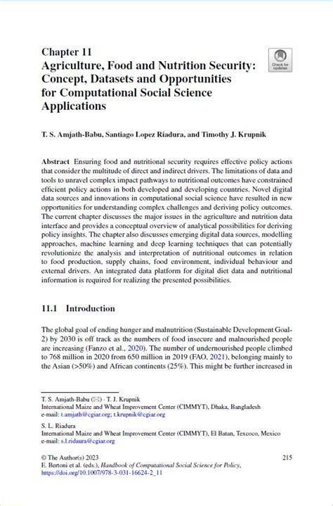 Chapter 11 Agriculture Food And Nutrition Security Concept Datasets