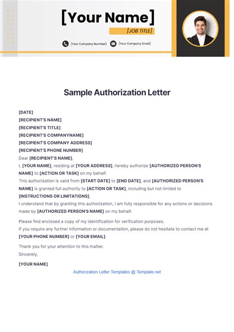Third Party Authorization Letter Template