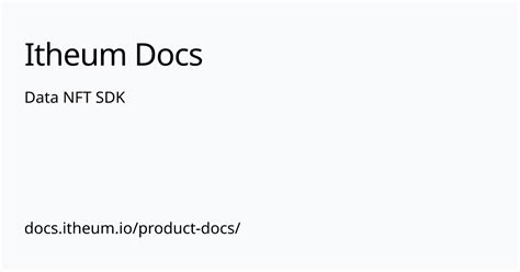data nft sdk itheum docs