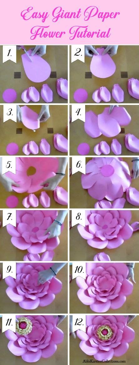 How To Make Large Paper Flowers Easy Diy Giant Paper Flower Large