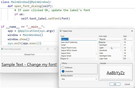 Qfontdialog In Pyqt6 Create And Customize Font