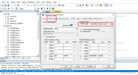 keil5运行报错： ‘options for target target‘ to select an arm compiler