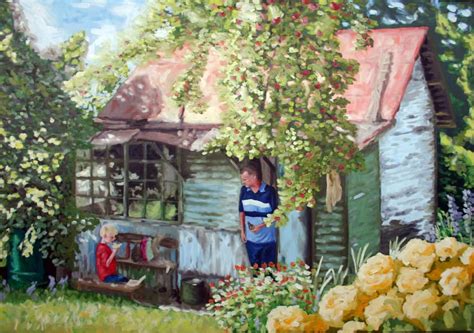 Картина «На даче» Холст, Масло 2019 г.