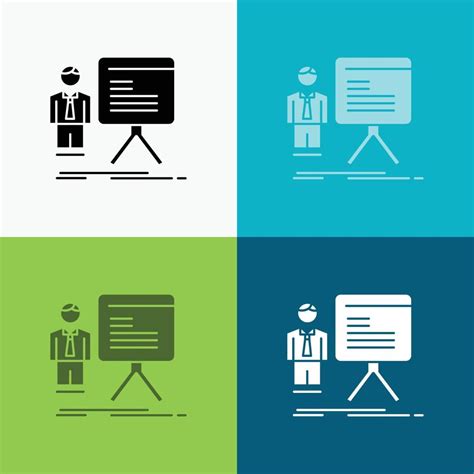 Presentation Businessman Chart Graph Progress Icon Over Various