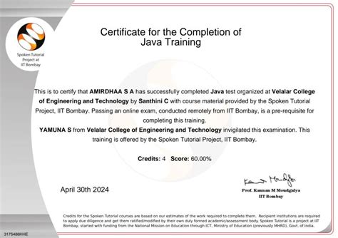 Amirdhaa Saravanan On Linkedin Java Certification Spokentutorial