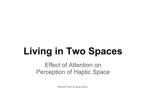 Spatial Perception Presentation Pdf Science
