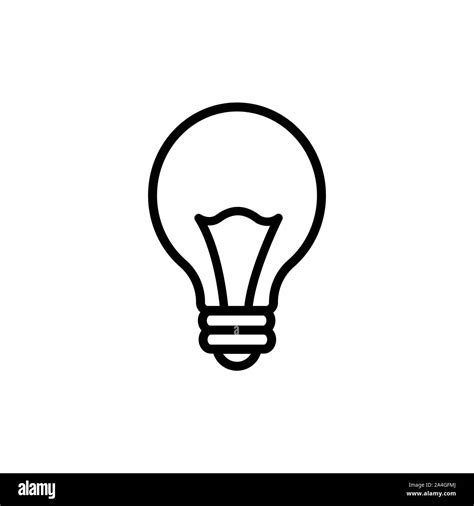 Light Bulb Line Icon Vector Isolated On White Background Idea Sign