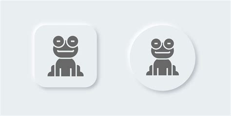 Frog Solid Icon In Neomorphic Design Style Cute Wildlife Signs Vector Illustration 13019695