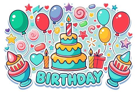 Счастливого дня рождения Премиум Ai сгенерированный вектор