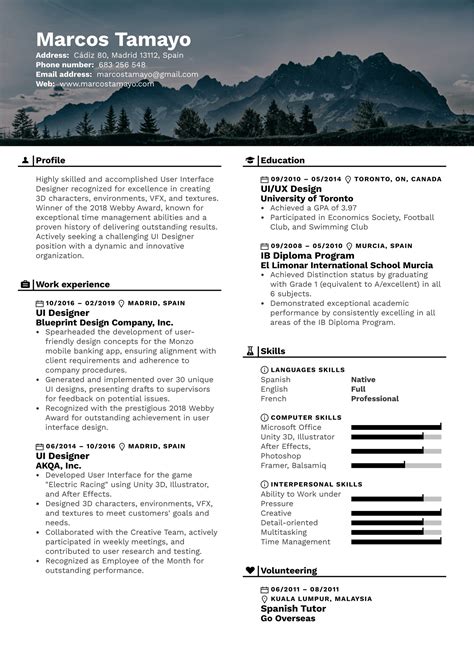 Ux Designer Resume Template Design Talk