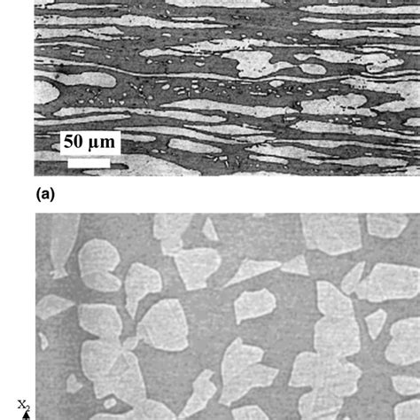 A Lamellar Microstructure Obtained After Hot Rolling And B Globular Download Scientific