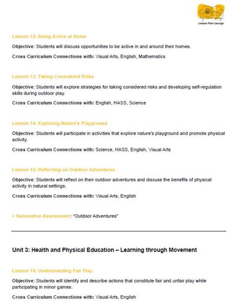 Hpe Curriculum All Units 36 Lesson Plans 6 Summative Assessments