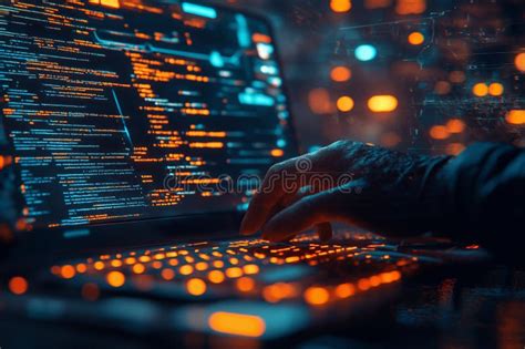 Engaging With Vibrant Code While Immersed In A Tech Driven Environment During Late Night