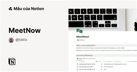 Meetnow Mẫu Do Takis Athanassiou Tạo Thị Trường Notion