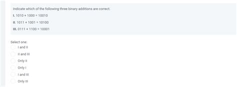 solved indicate which of the following three binary