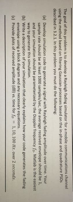 the goal of this problem is to develop a rayleigh